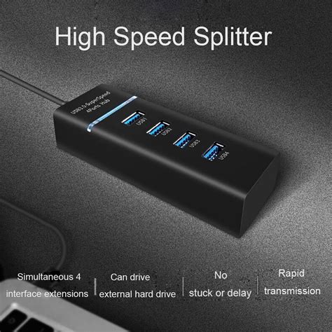 범용 허브 4 포트 Usb 30 Macbook 노트북 태블릿 Pc 액세서리 용 고속 울트라 슬림 미니 외부 분배기 어댑터 기가팩토리