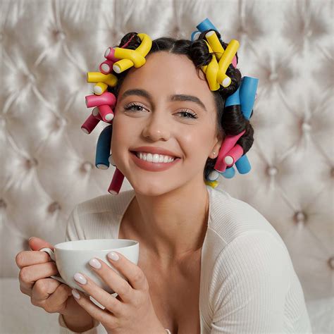 HiAZHWU Beauty Salon Heatless Flexible Hair Rollers Curlers 42 Pack 7 ...