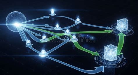 Abstract Visualization Of Interconnected Nodes And Pathways