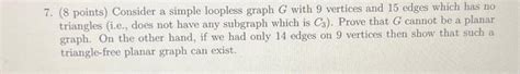 Solved 7 8 Points Consider A Simple Loopless Graph G With