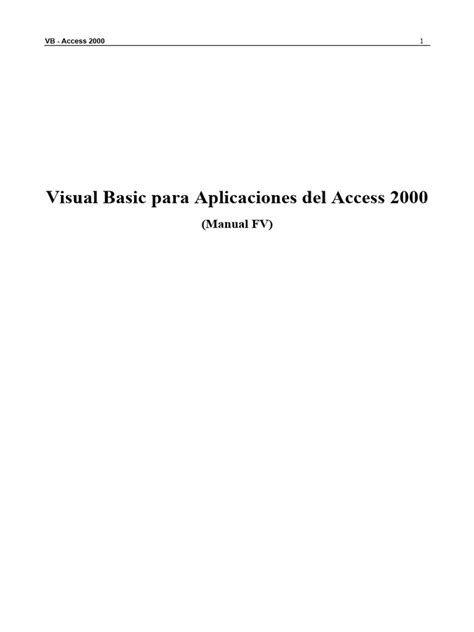 Manual Vba Access 2000 Completo Pdf Ventana Informática
