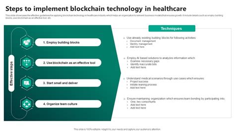 steps to implement blockchain technology in healthcare ppt slide