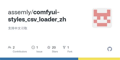 Github Assemlycomfyui Stylescsvloaderzh 支持中文读取