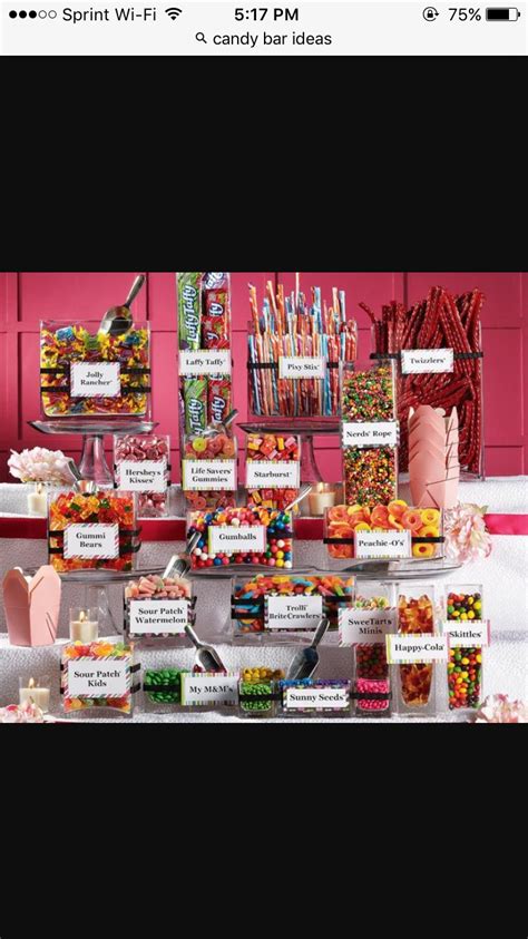 Pin By Monica Taft On Candy Bar Table Candy Bar Party Candy Bar Table Candy Bar Wedding