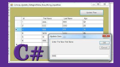 C How To Update A Datagridview Row Using Inputbox In C C Java Php Programming Source Code