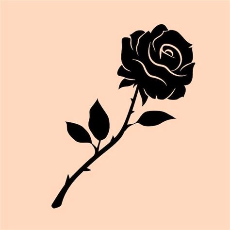 Силуэт розы в плоском дизайне | Бесплатно векторы | Vector free, Rose ...
