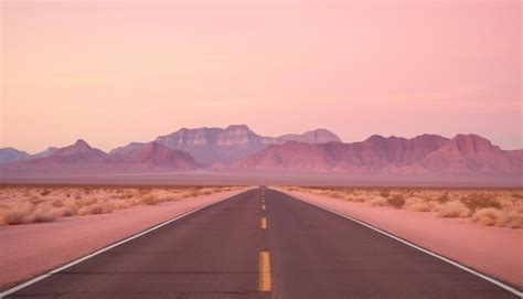 Premium Ai Image Route 66 Highway Road In The Evening Sunset With