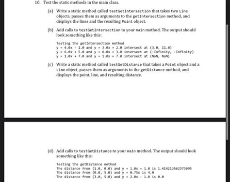 Solved 10 Test The Static Methods In The Main Class A