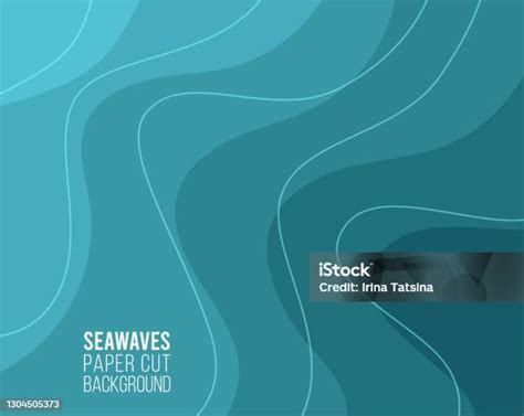 종이 컷 추상 미술 배경 바다 파도 바다 물 강 호수의 3층 블루 컬러 물결 모양의 모양의 템플릿 텍스처 아쿠아 종이 컷 텍스트에 대한 프레임입니다 벡터 커버 전단지 섬유