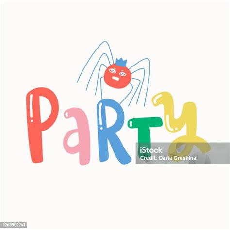 파티 거미 할로윈 서예 디자인 플랫 디자인 요소가있는 플래카드 템플릿 커버 배너 전단지 및 포스터를위한 복고풍 예술 Eps 벡터