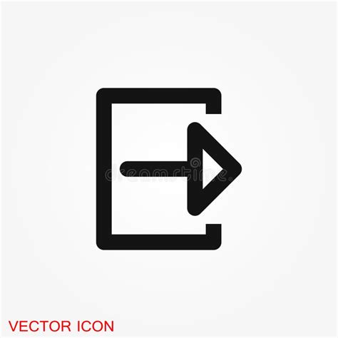 The Exit Icon Logout And Output Outlet Out Symbol Vector Logo Stock Illustration