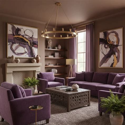 15 Purple And Brown Living Room Ideas For Cozy Homes