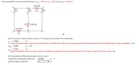 solved using kirchhoff s rules find the following