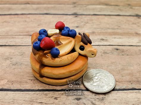 Polymer Clay Pancake Dragon With Fruit The Lurking Quirk