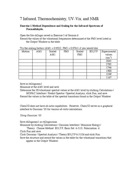 7 Infrared Thermochemistry Uv Vis And Nmr Pdf Ab Initio Quantum Chemistry Methods