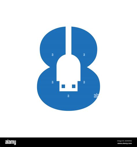 Initial Letter Usb Symbol Design Computer Connection Usb Cable Icon