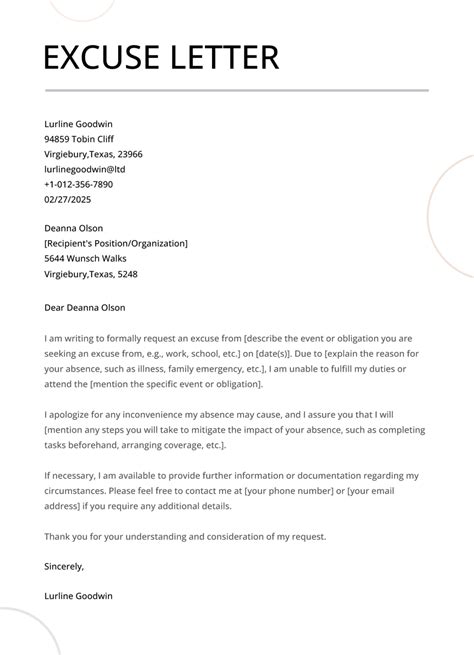 Free Excuse Letter Templates Clickup