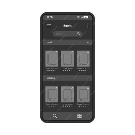 Premium Vector Online Bookstore Smartphone Interface Vector Template Mobile Ereader App Page