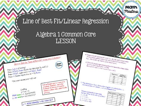 Line Of Best Fitlinear Regression By Math Masters Tpt