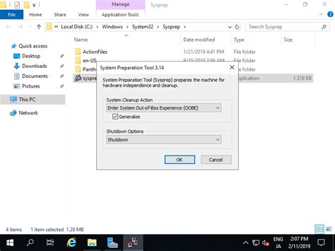 Windows Server 2019 Use Sysprep Server World