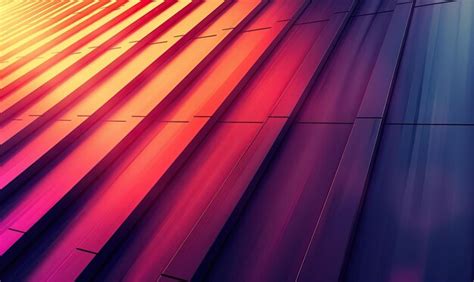 Vibrant Gradient On Textured Metal Panels In A Diagonal Composition