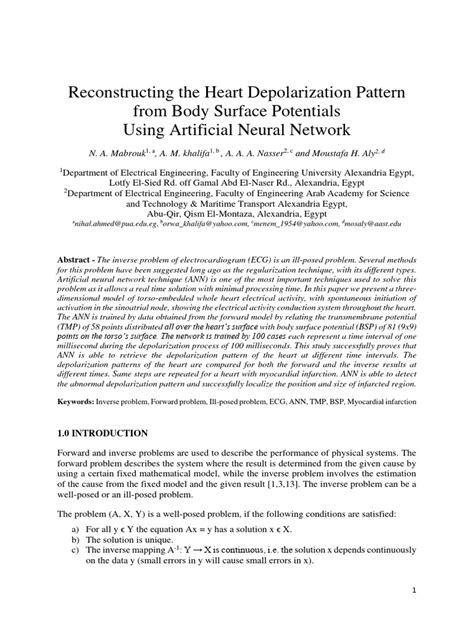 Reconstructing The Heart Depolarization Pattern From Body Surface