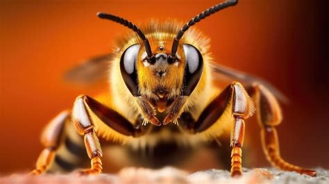 Premium AI Image Closeup Of A Bee Ai Generative Illustration