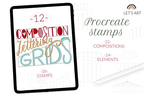 Lettering Grids Procreate Stamps Builder Graphic By Letsartshop · Creative Fabrica