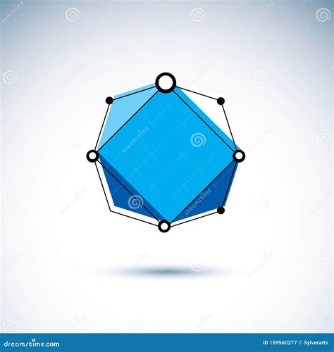 Technology Corporate Logo Abstract Geometric 3d Wireframe Object Stock Vector Illustration