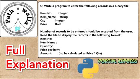 Write A Program To Enter The Following Records In A Binary File Number