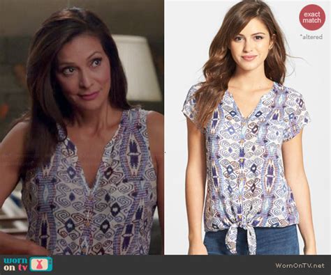 Wornontv Reginas Printed Tie Front Top On Switched At Birth
