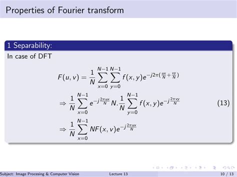 lecture 13 usage of fourier transform in image processing pdf