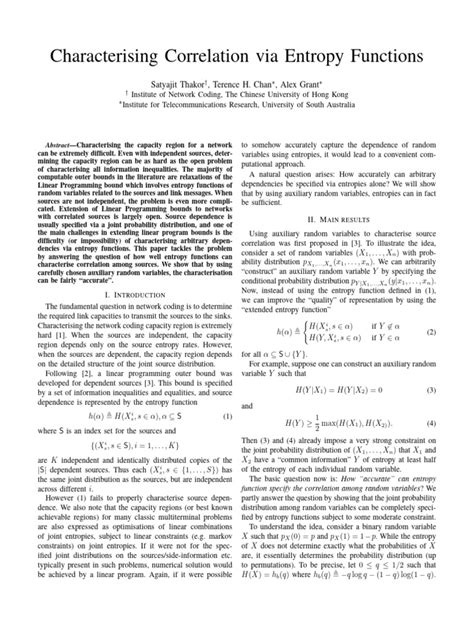 characterising correlation via entropy functions pdf random