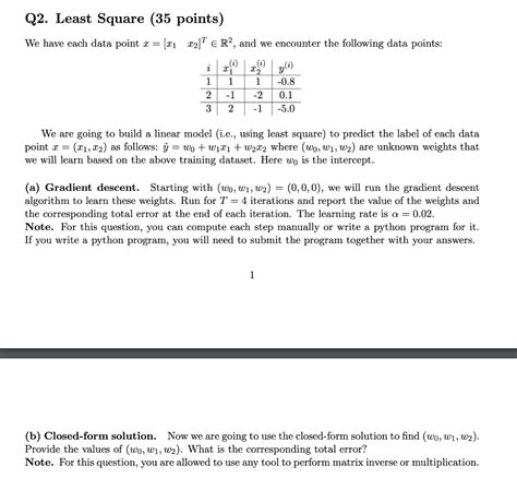 Solved We Have Each Data Point X X1x2 T∈r2 And We