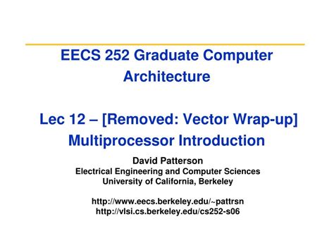 Ppt David Patterson Electrical Engineering And Computer Sciences