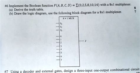6 Implement The Boolean Function F A B C D 02581014