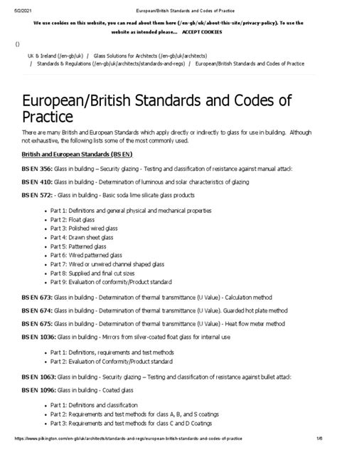 European British Standards And Codes Of Practice Pdf Glasses