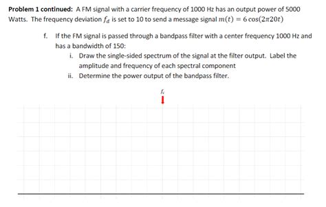Solved Problem 1 Continued A Fm Signal With A Carrier