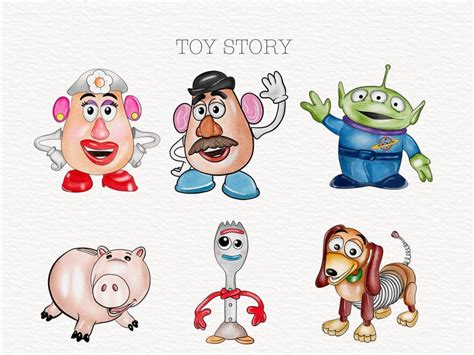 Watercolor Toy Story Clipart Bundle Toy Story Png Paper Effect Woody