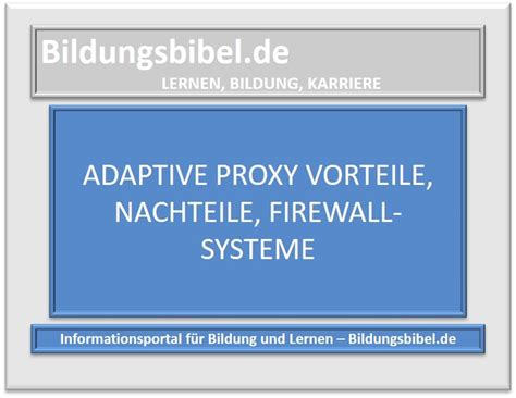 Adaptive Proxy Als Firewall Vorteile Und Nachteile