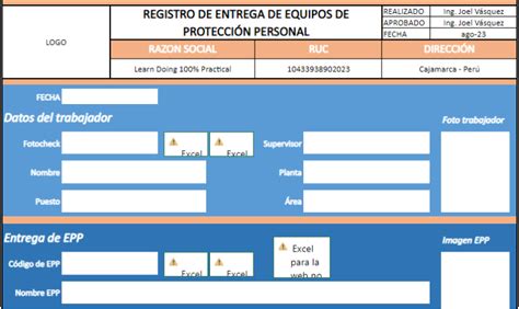 Plantillas Excel Para Control Y Entrega De Epp Descarga Gratis