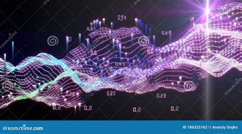 Abstract Futuristic Analytical Background With Grid Of Data And Glow