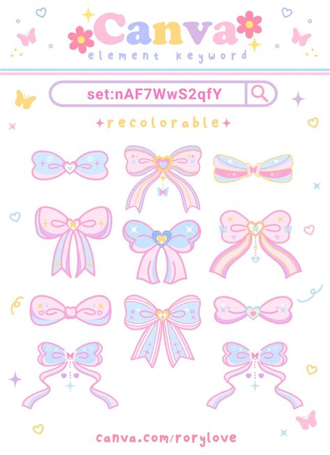 Cute Ribbon Canva Element Keyword Di 2025 Sketsa Kartu Pola Kartu