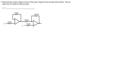 solved determine the output voltage in terms of the input