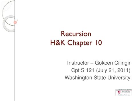 Ppt Recursion Handk Chapter 10 Powerpoint Presentation Free Download