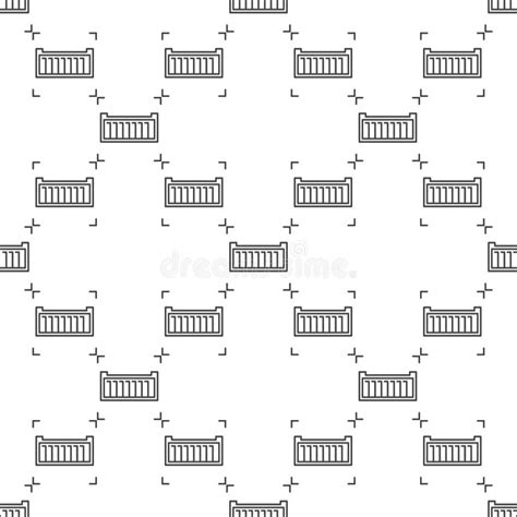 Thin Line Shipping Container Vector Line Seamless Pattern Stock Vector Illustration Of Import