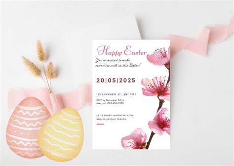Easter Invitation Template Easter Invitation Card Canva Easter Sunday Invitation Printable