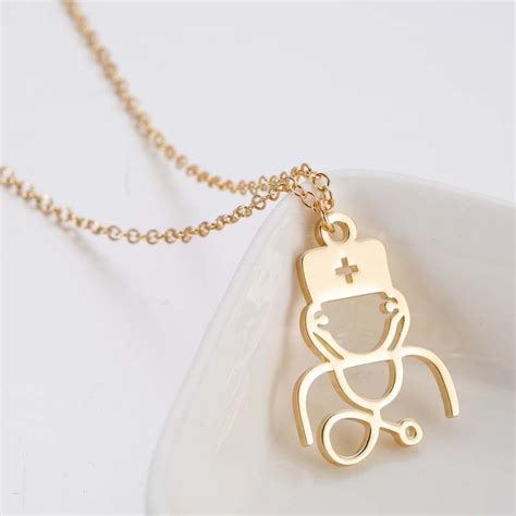 Jisensp 독특한 청진기 목걸이 심장과 청진기 펜던트 의사 의료 학생 선물 의사 간호사 보석펜던트 목걸이 Aliexpress