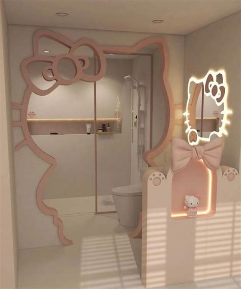 ۳۱ طراحی سرویس بهداشتی با تم هلو کیتی دخترانه که هر دختری دلش میخواد