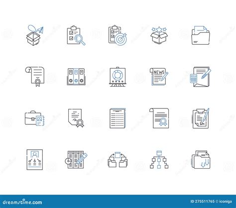 Anthology Line Icons Collection Collection Compilation Assortment Selection Omnibus Digest